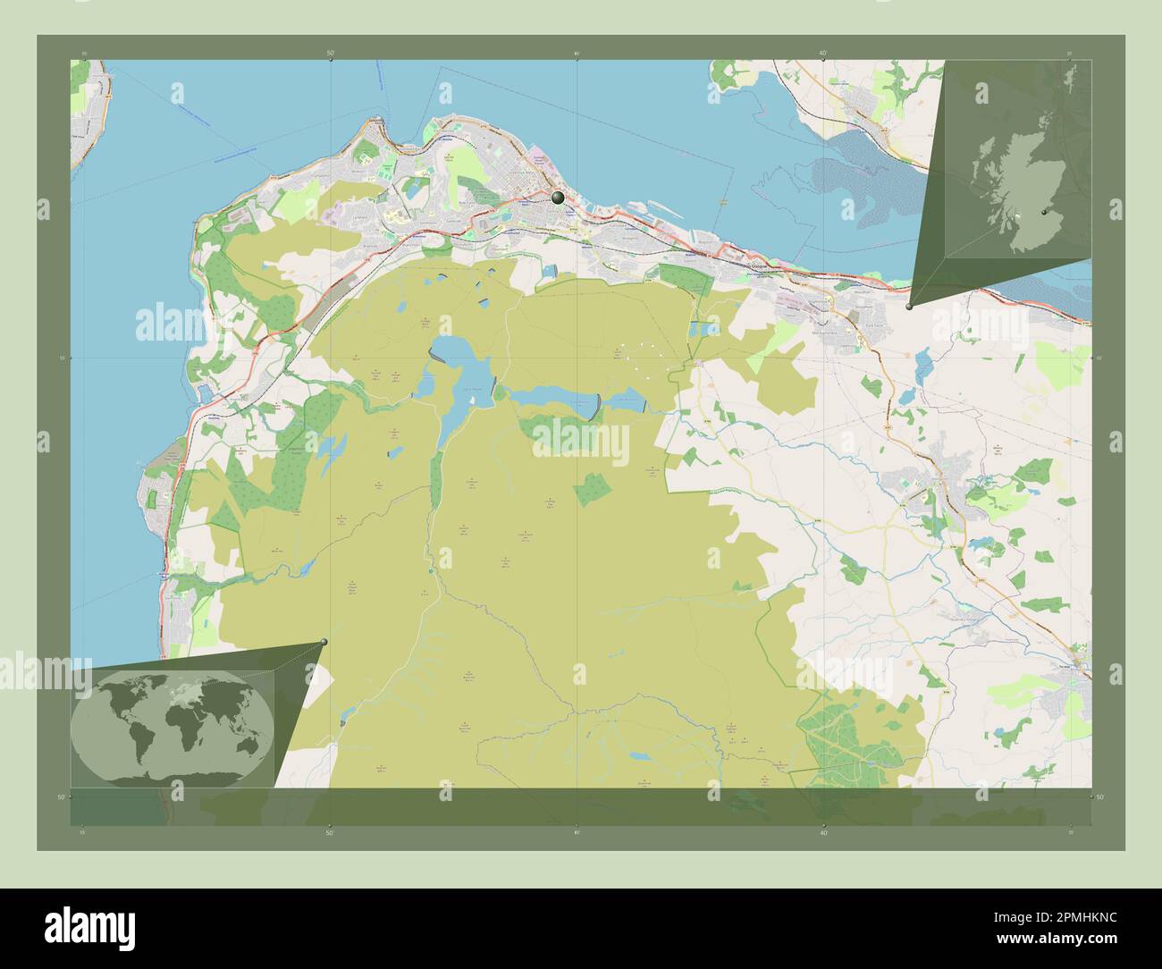 Inverclyde, region of Scotland - Great Britain. Open Street Map. Corner ...