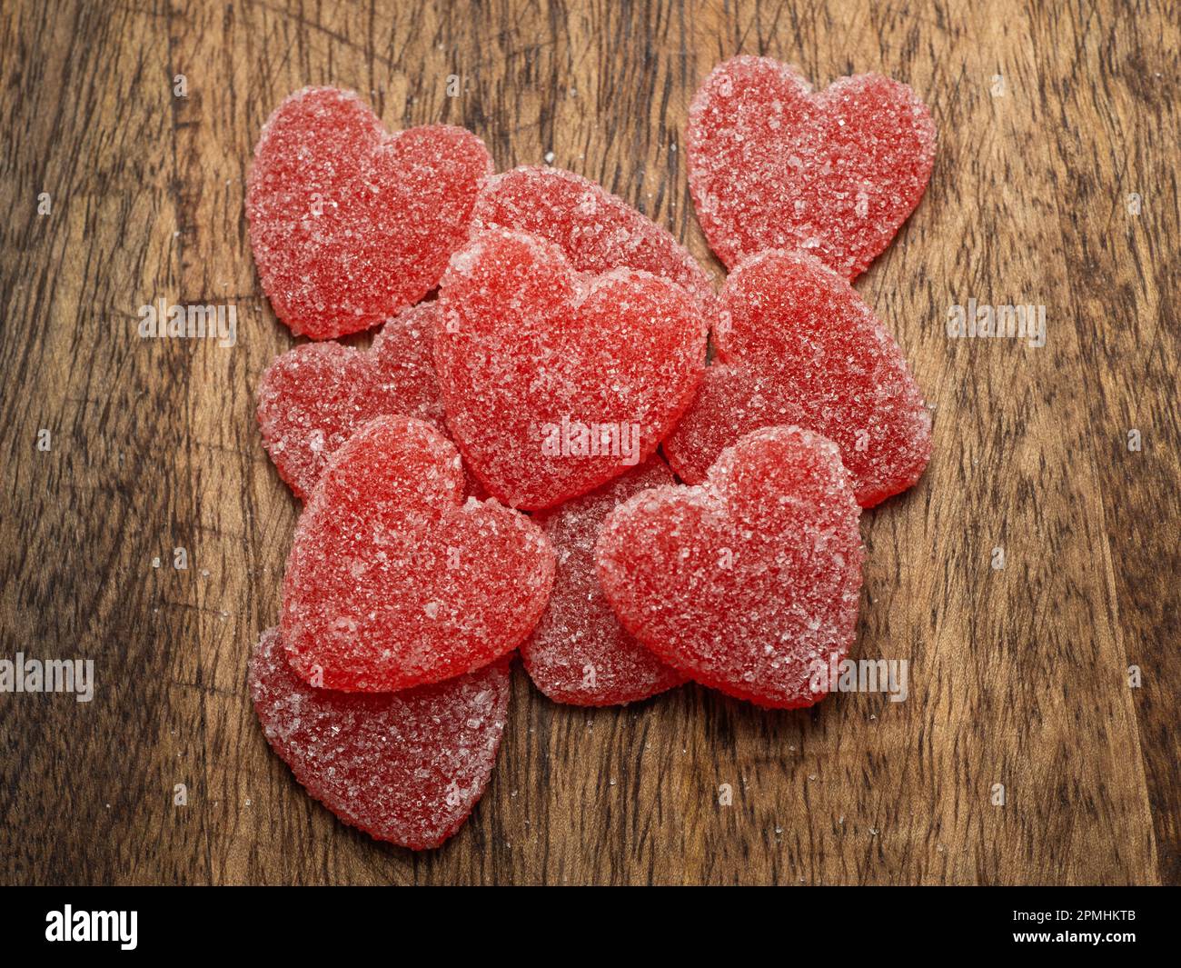 Red heart shaped candy Stock Photo - Alamy