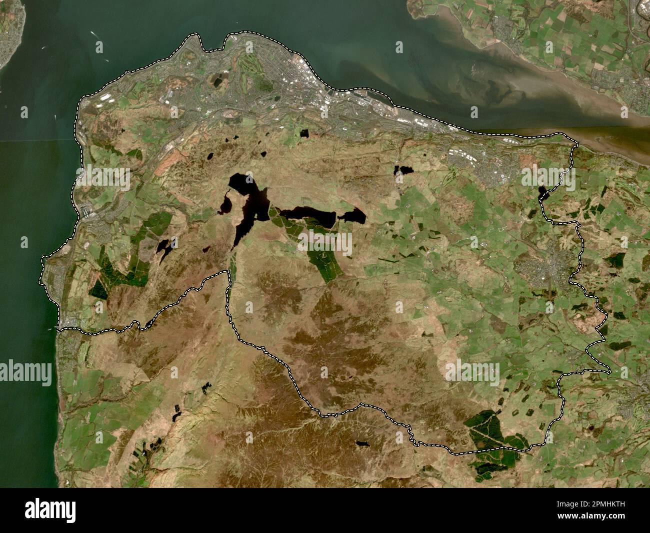 Inverclyde, region of Scotland - Great Britain. Low resolution satellite map Stock Photo - Alamy