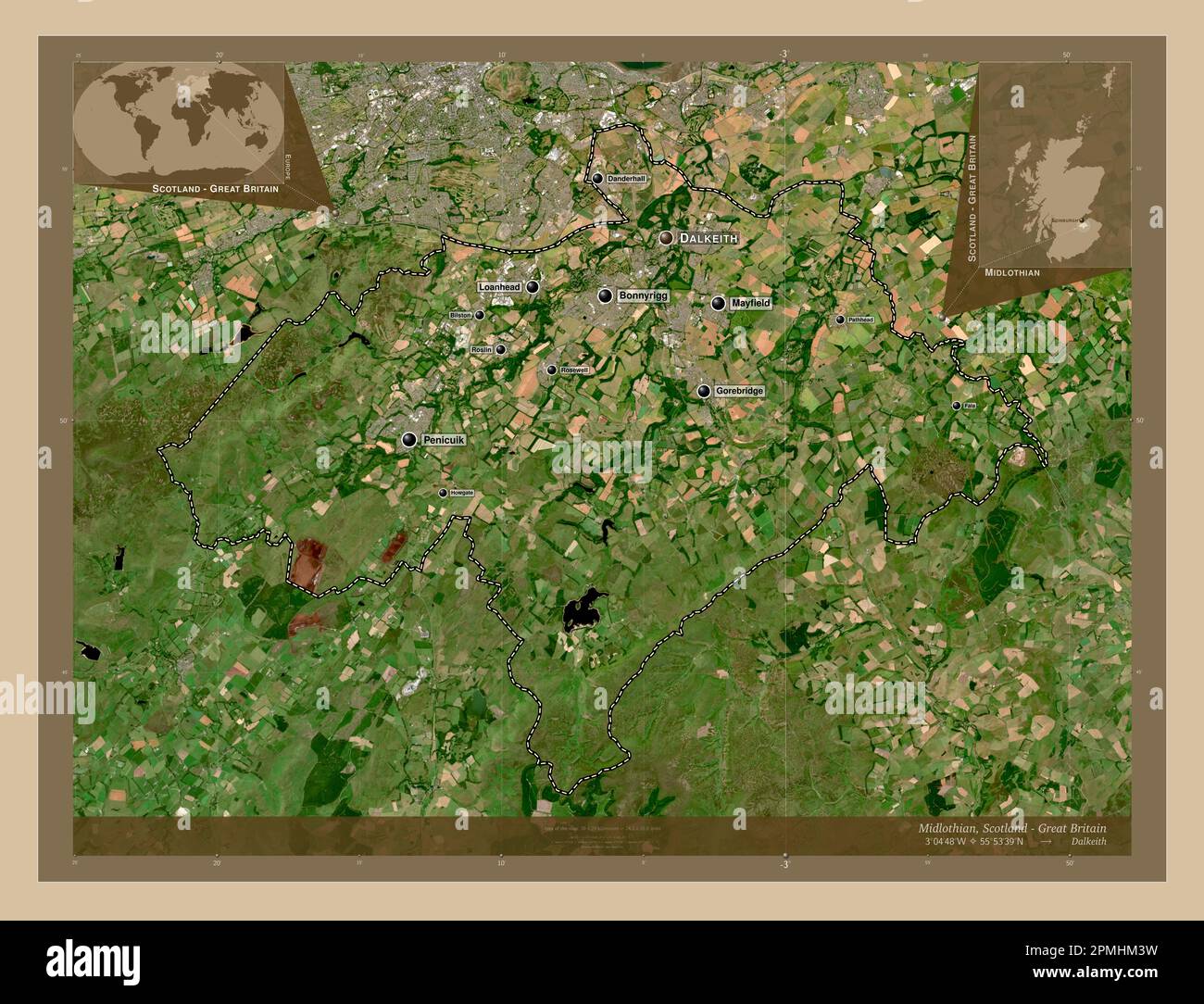Midlothian, region of Scotland - Great Britain. Low resolution ...