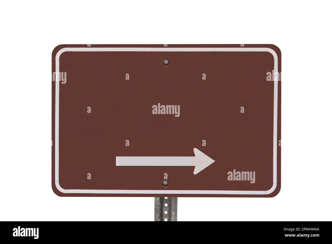 Blank brown arrow sign isolated with cut out background Stock Photo - Alamy