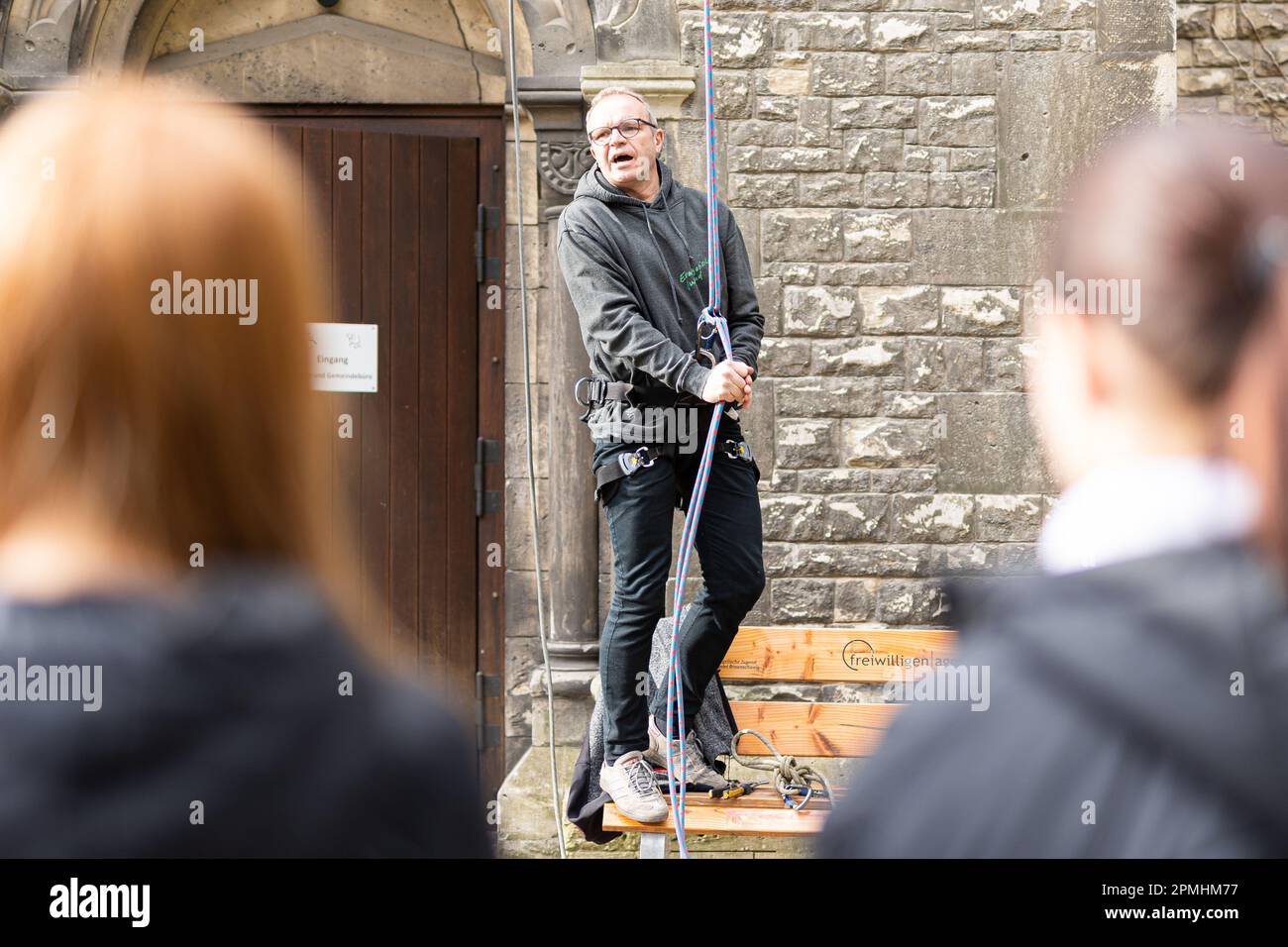 Brunswick, Germany. 13th Apr, 2023. Deacon Gottfried Labuhn gives ...