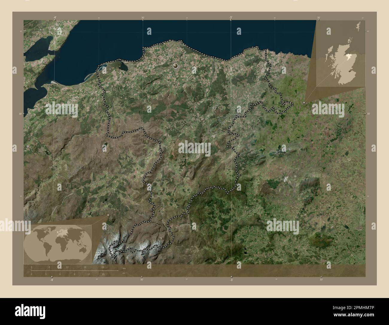 Moray, region of Scotland - Great Britain. High resolution satellite ...