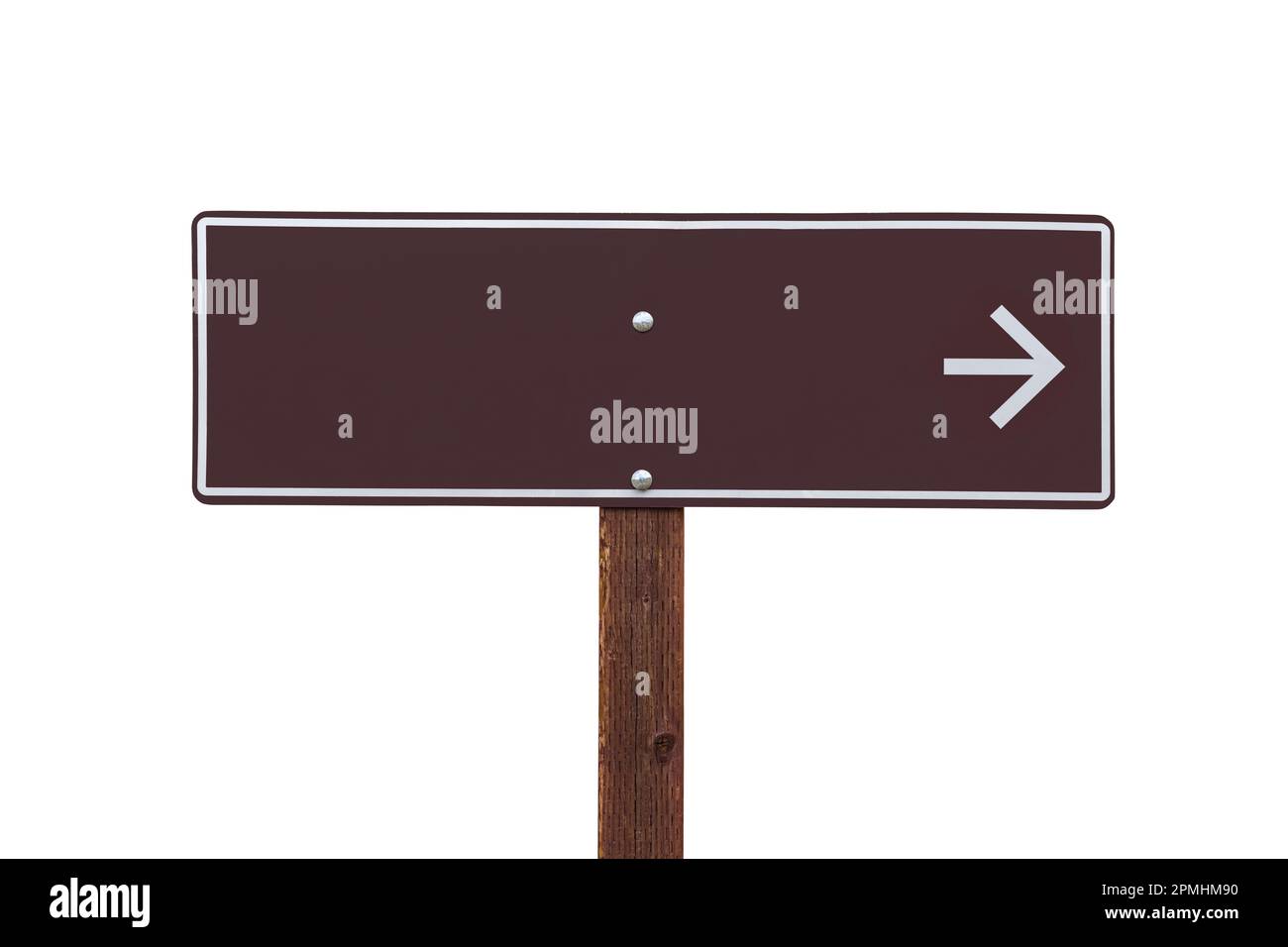 Blank brown arrow sign with cut out background Stock Photo - Alamy