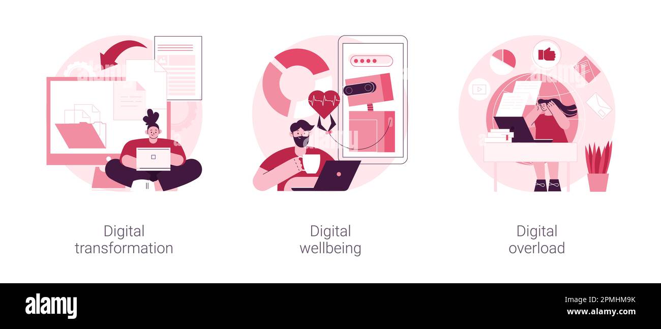 Business digitalization abstract concept vector illustration set ...