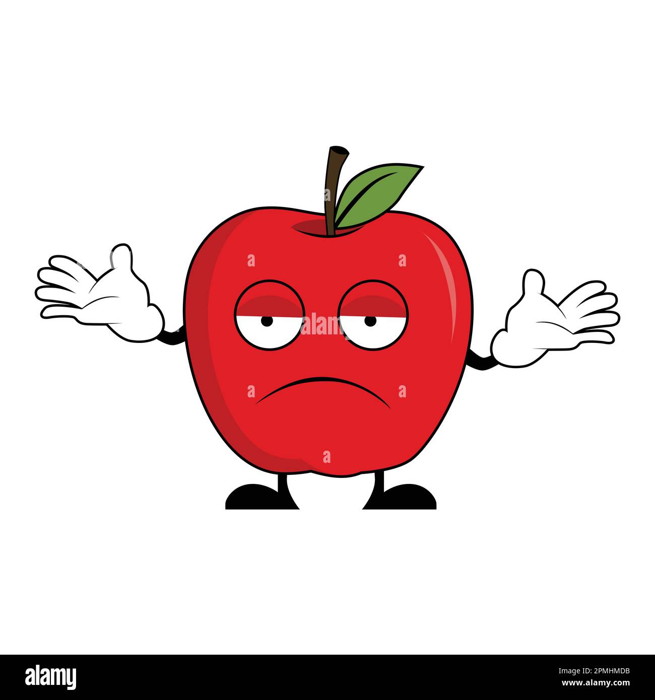 Apple fruit character cartoon with confused gesture. Suitable for ...