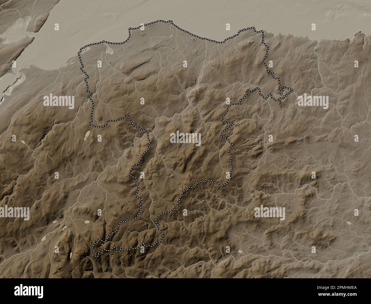 Moray, region of Scotland - Great Britain. Elevation map colored in ...