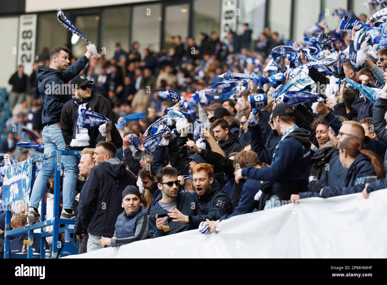 Gent, Belgium. 13th Apr, 2023. Gent's supporters pictured ahead of a ...