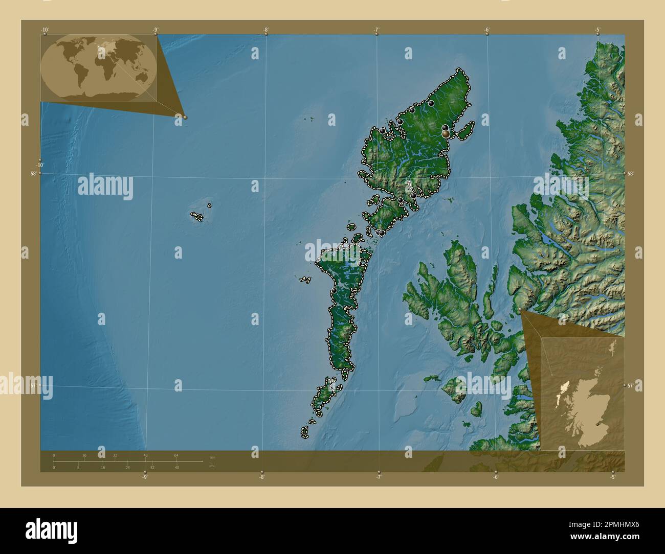 Na h-Eileanan Siar, region of Scotland - Great Britain. Colored ...