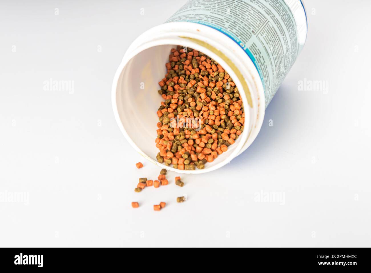 Feed in small granules for ornamental marine fish, widely used in ...