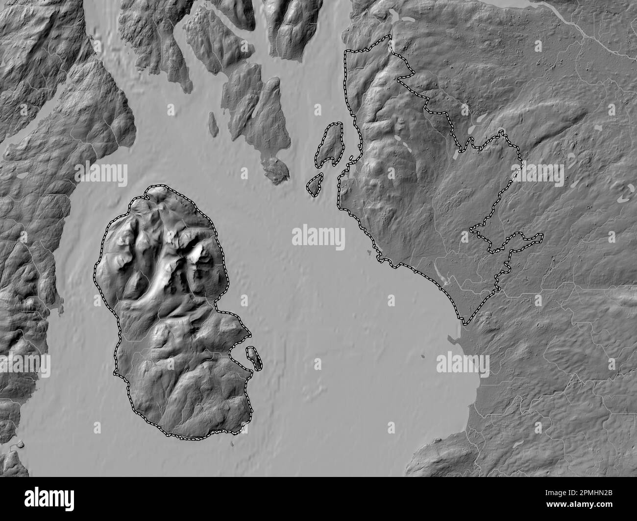 North Ayrshire, region of Scotland - Great Britain. Bilevel elevation ...