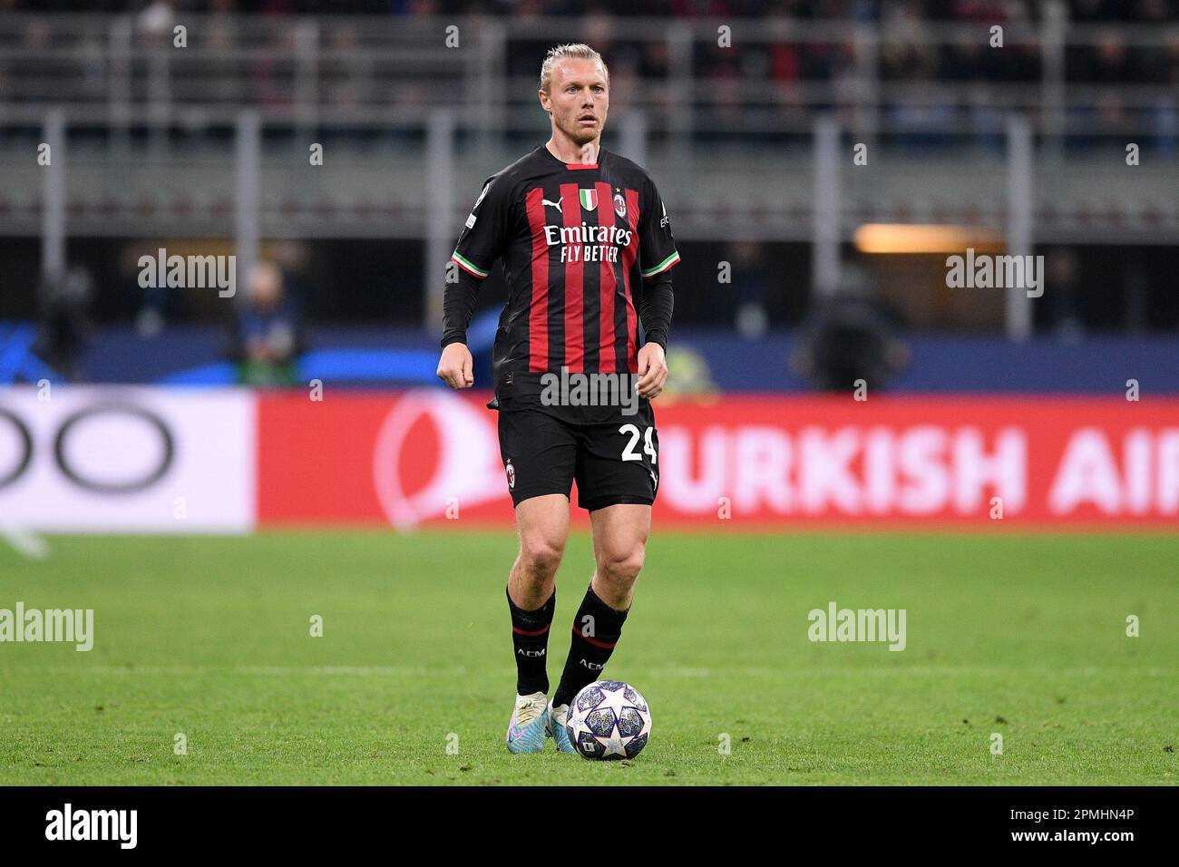 Milan, Italy. 12th Apr, 2023. Simon Kjaer of AC Milan during the UEFA ...