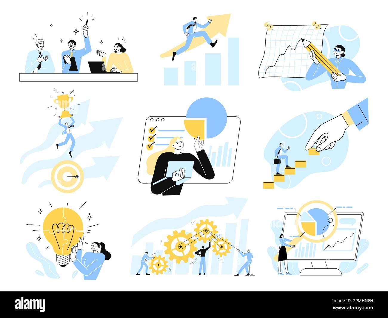 Business people are engaged in a variety of work activities Stock ...