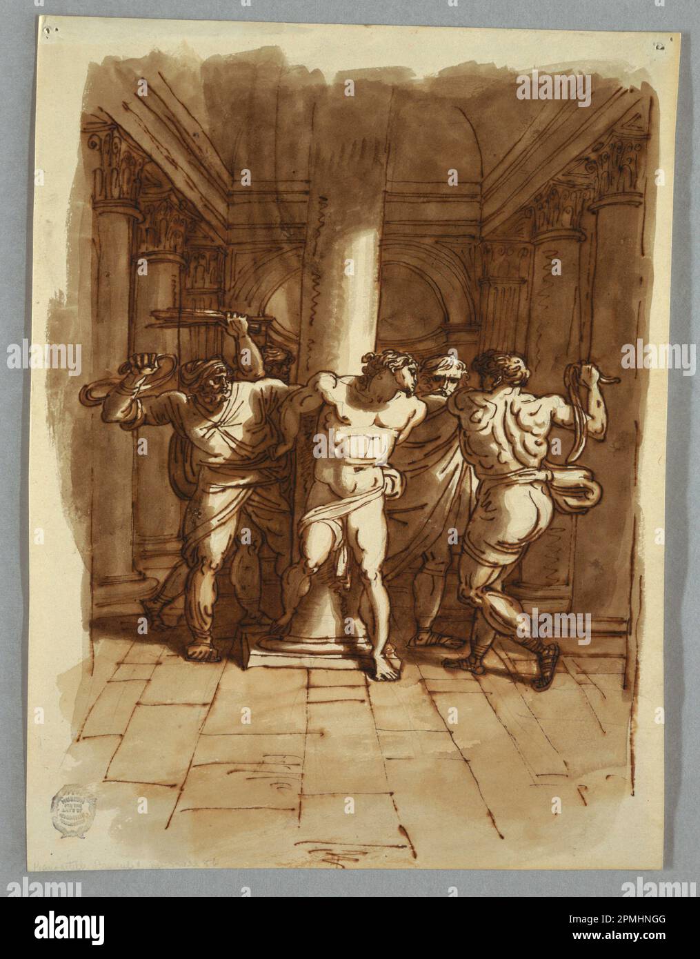 Drawing, Sketchbook Page: Flagellation of Christ; Felice Giani (Italian ...