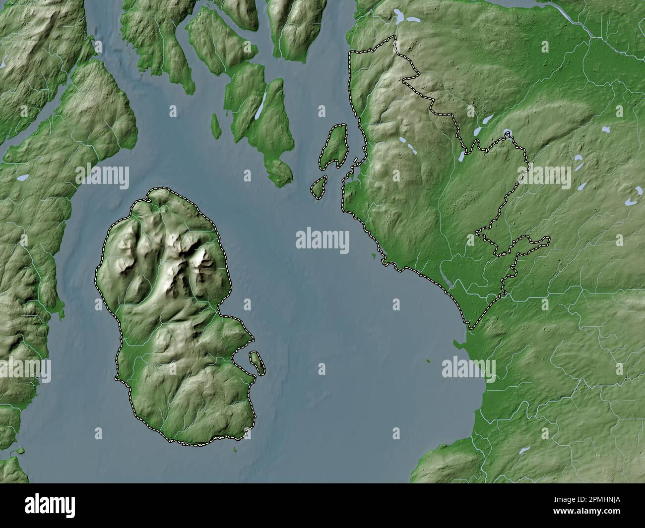 North Ayrshire, region of Scotland - Great Britain. Elevation map ...