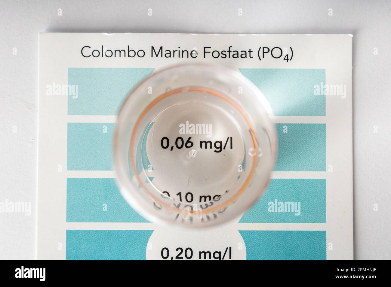 Colorimetric phosphate test used to measure the phosphate level in ...