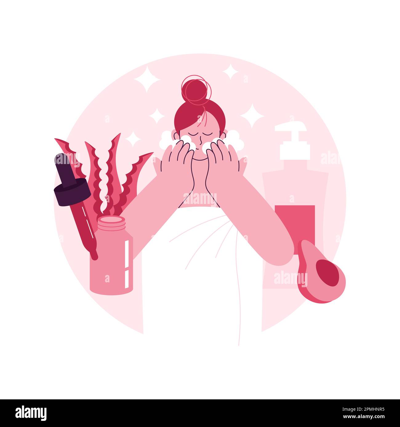 Skincare abstract concept vector illustration. Skin therapy, green ...