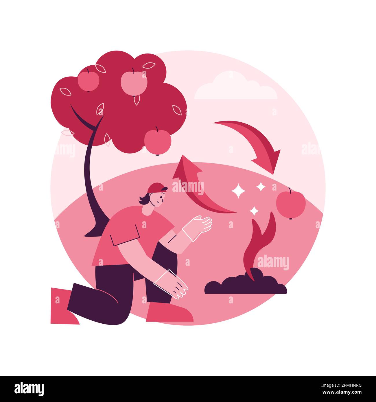 Biological cycle abstract concept vector illustration. Plant uptake and ...