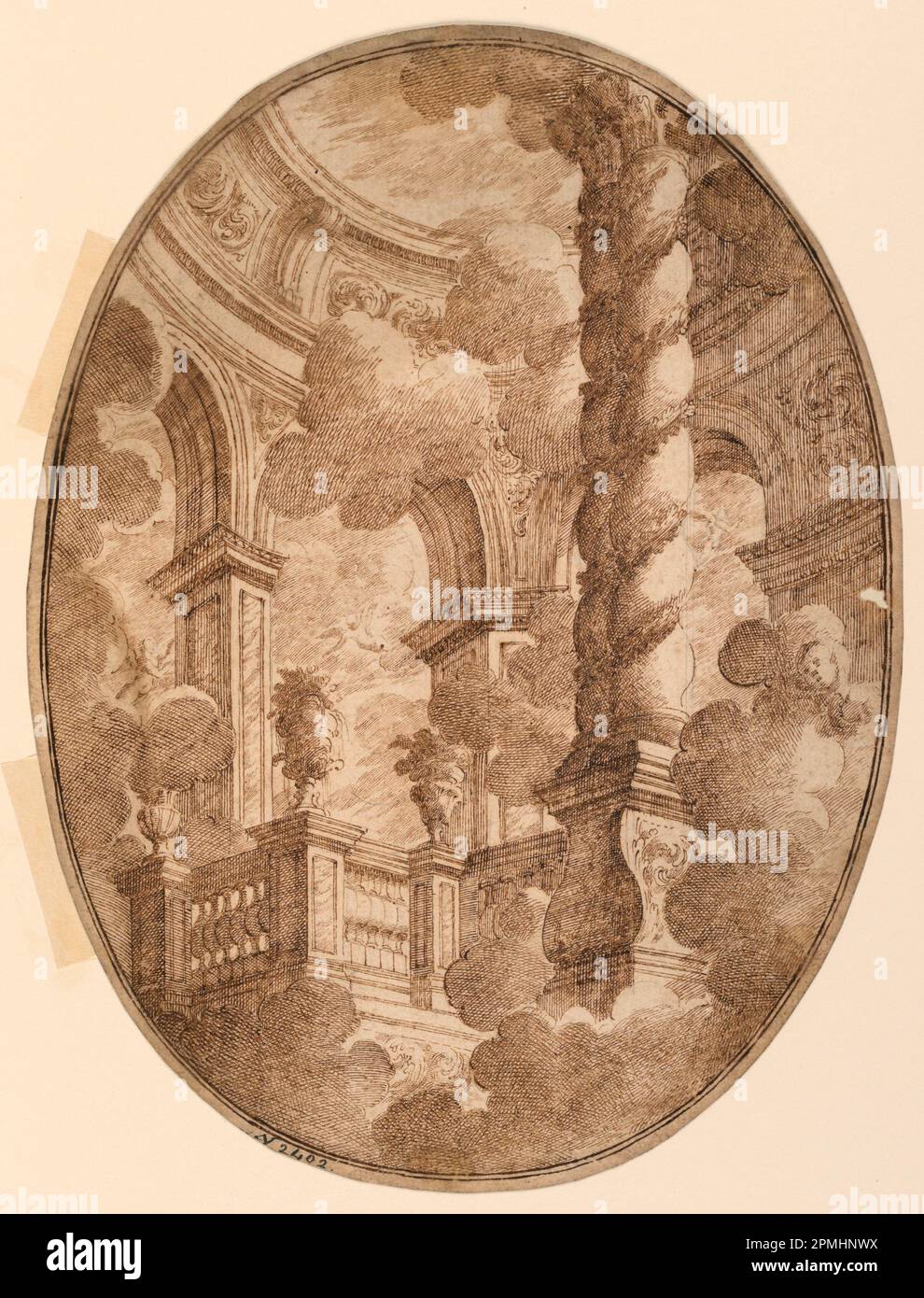 Drawing, Capricci for a Painted Ceiling; Designed by Carlo Antonio ...