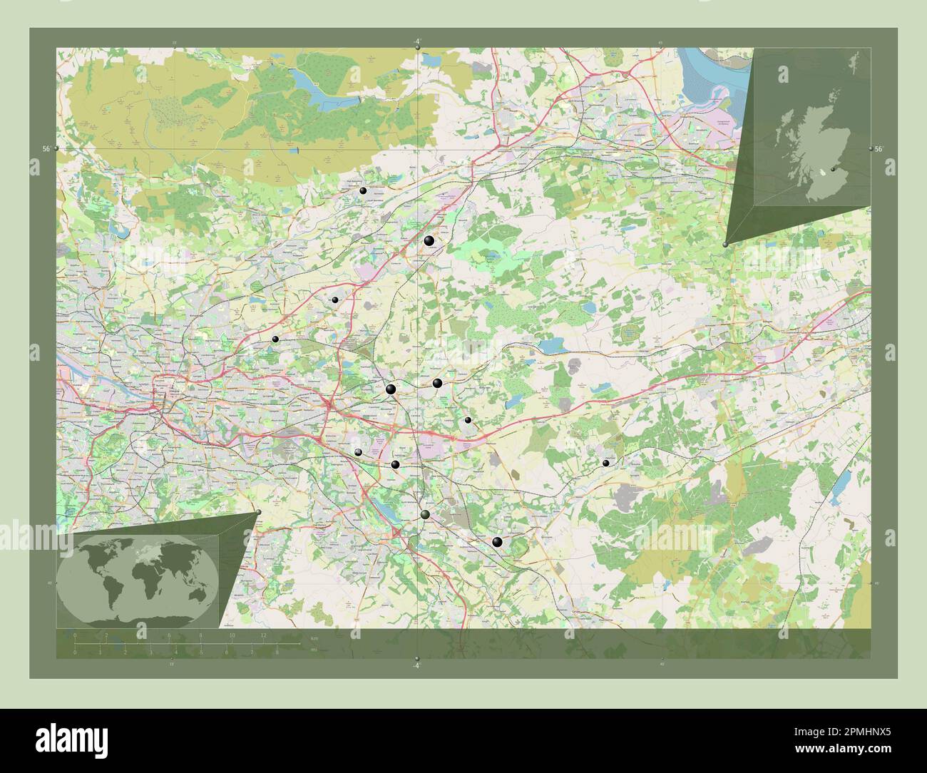 North Lanarkshire, region of Scotland - Great Britain. Open Street Map ...