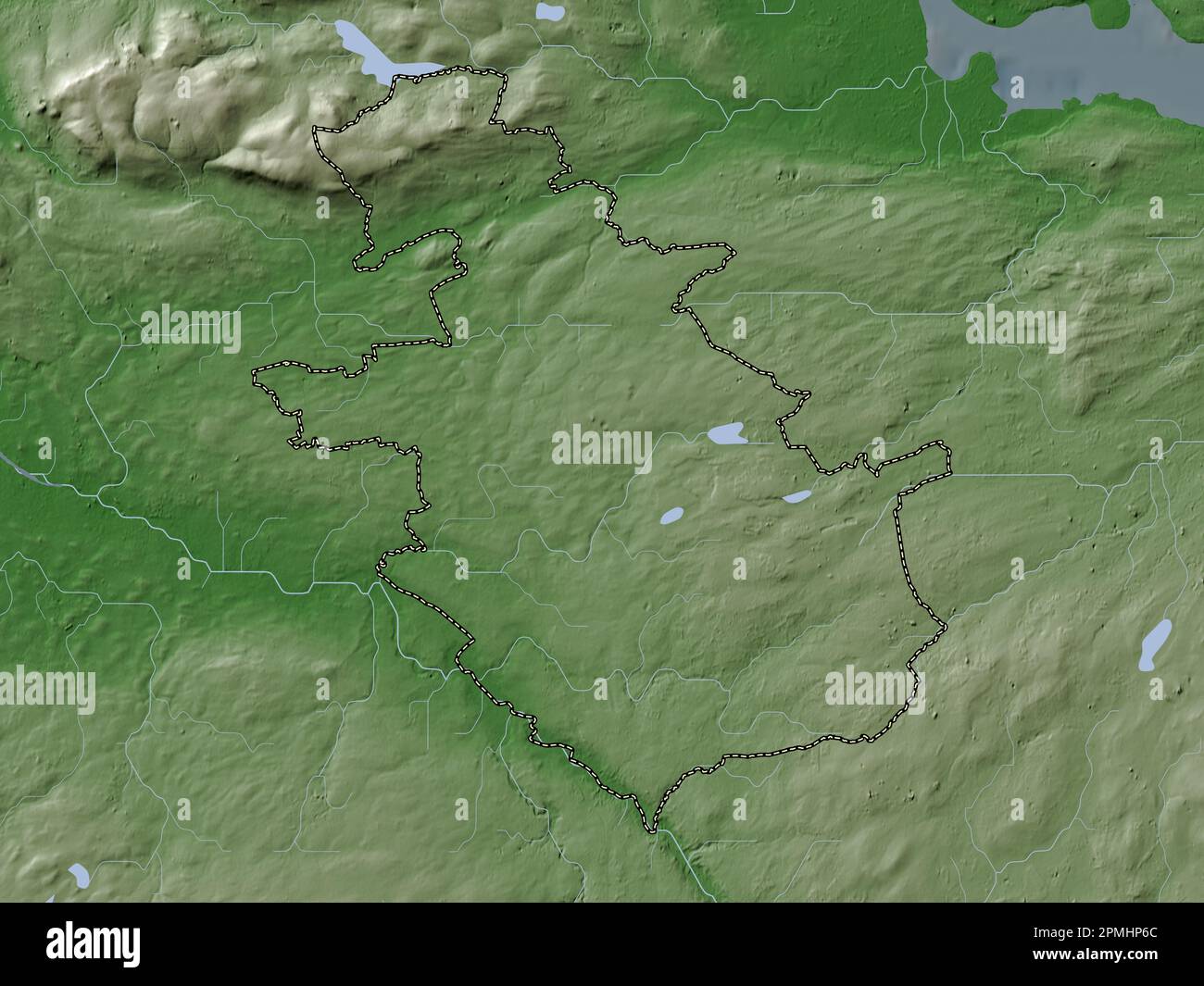 North Lanarkshire, region of Scotland - Great Britain. Elevation map ...