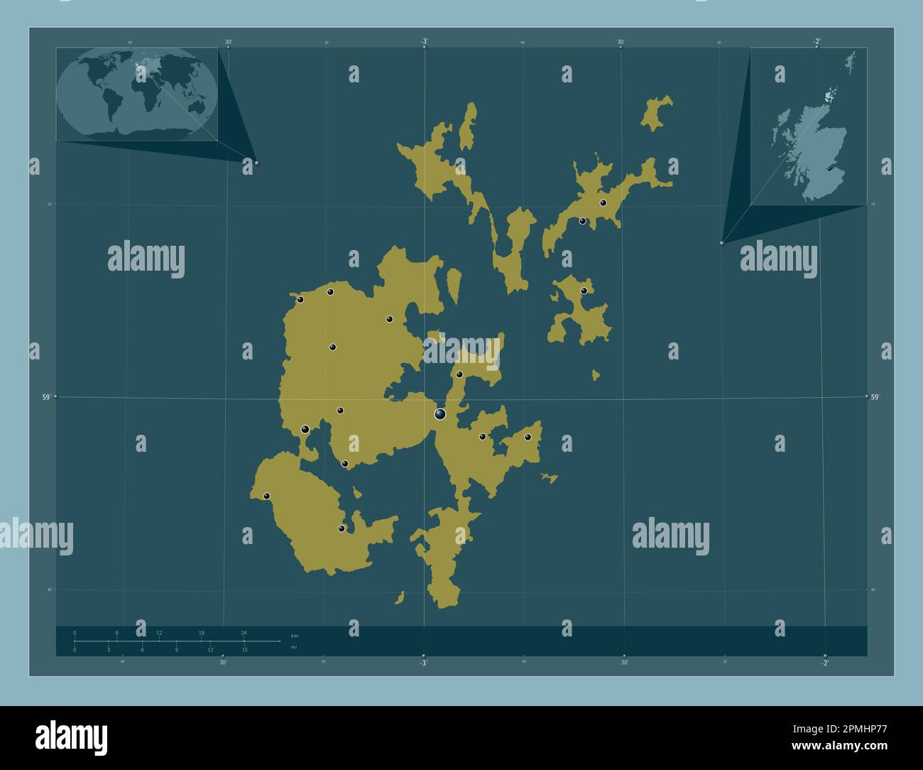 Orkney Islands, region of Scotland - Great Britain. Solid color shape ...