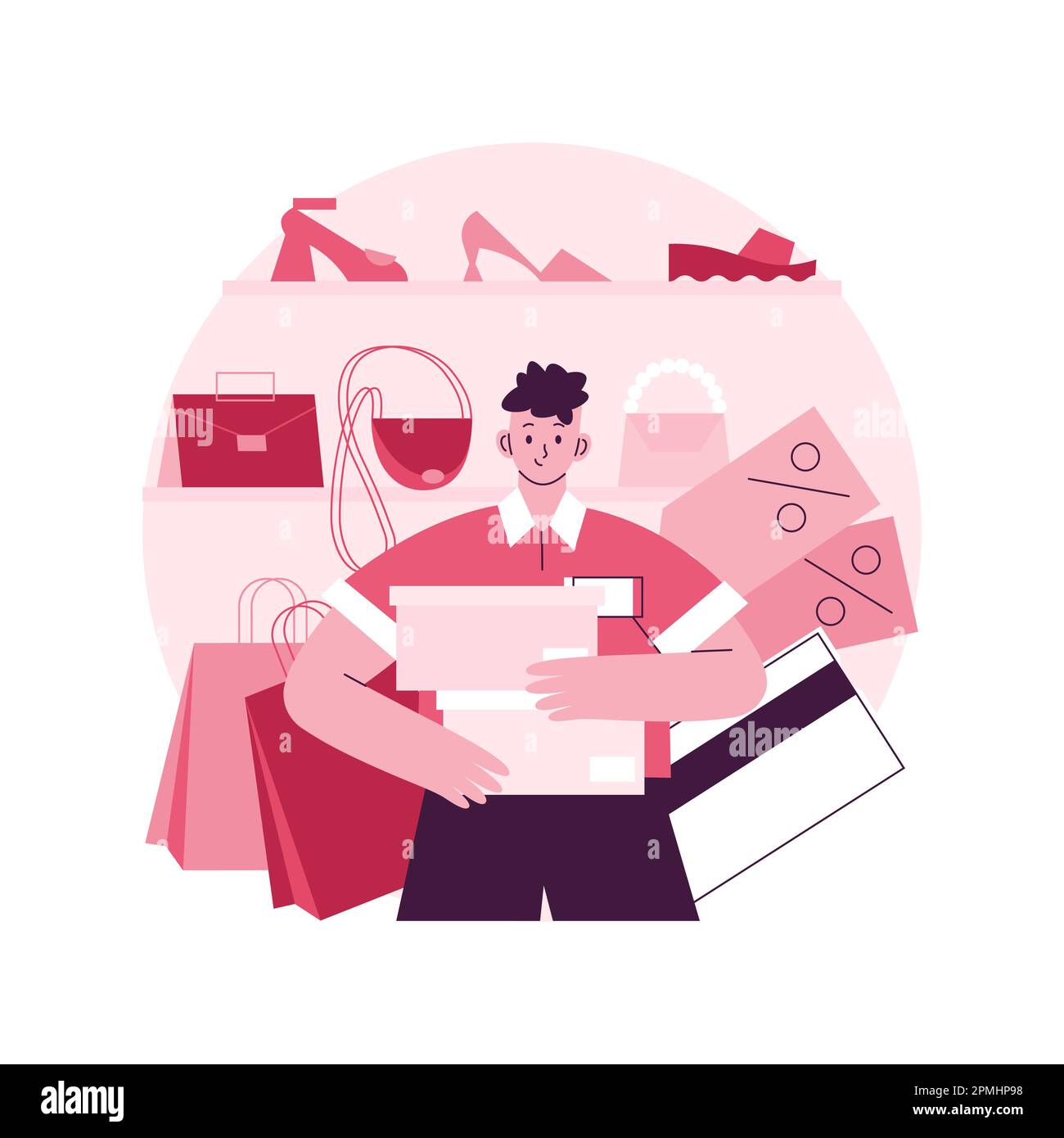 Shop assistant abstract concept vector illustration. Shopping mall ...