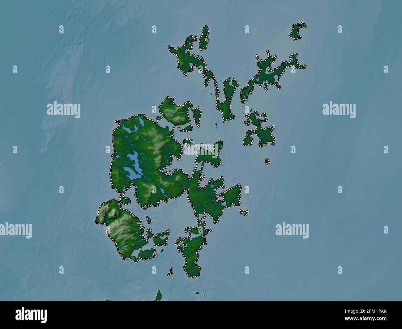 Orkney Islands, region of Scotland - Great Britain. Colored elevation ...