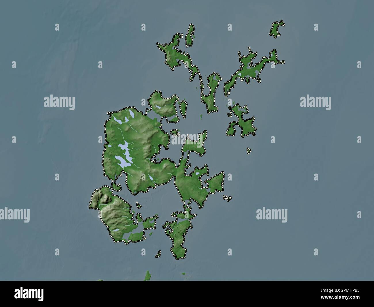 Orkney Islands, region of Scotland - Great Britain. Elevation map ...
