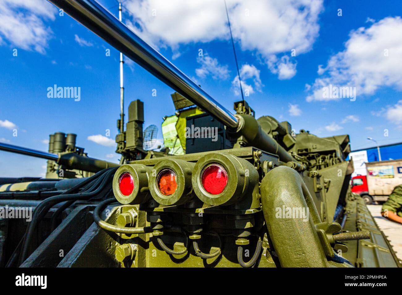 Self-propelled launcher-loader 9A84 from the S-300V of the Russian Army at the exhibition in ...