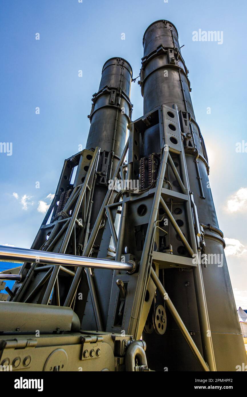 Self-propelled launcher-loader 9A84 from the S-300V of the Russian Army ...