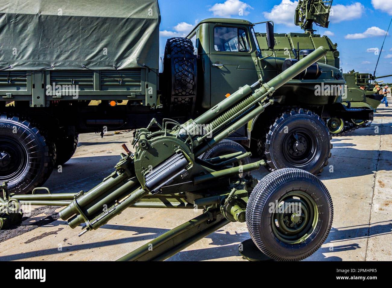 82-mm automatic smoothbore mortar 2B9 Vasilek of the Russian army at ...
