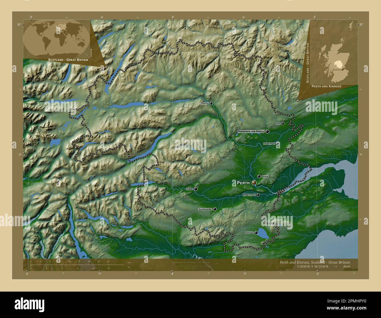 Perth and Kinross, region of Scotland - Great Britain. Colored ...