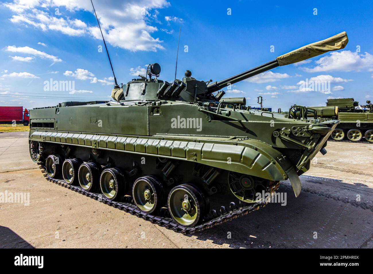 Armored tracked infantry fighting vehicle BMP-3 of the Russian Army at the exhibition in ...