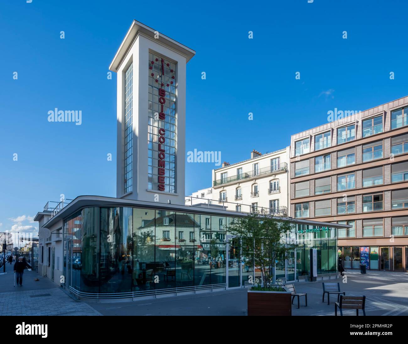 Bois Colombes, France - 04 12 2023: View of the train station building ...