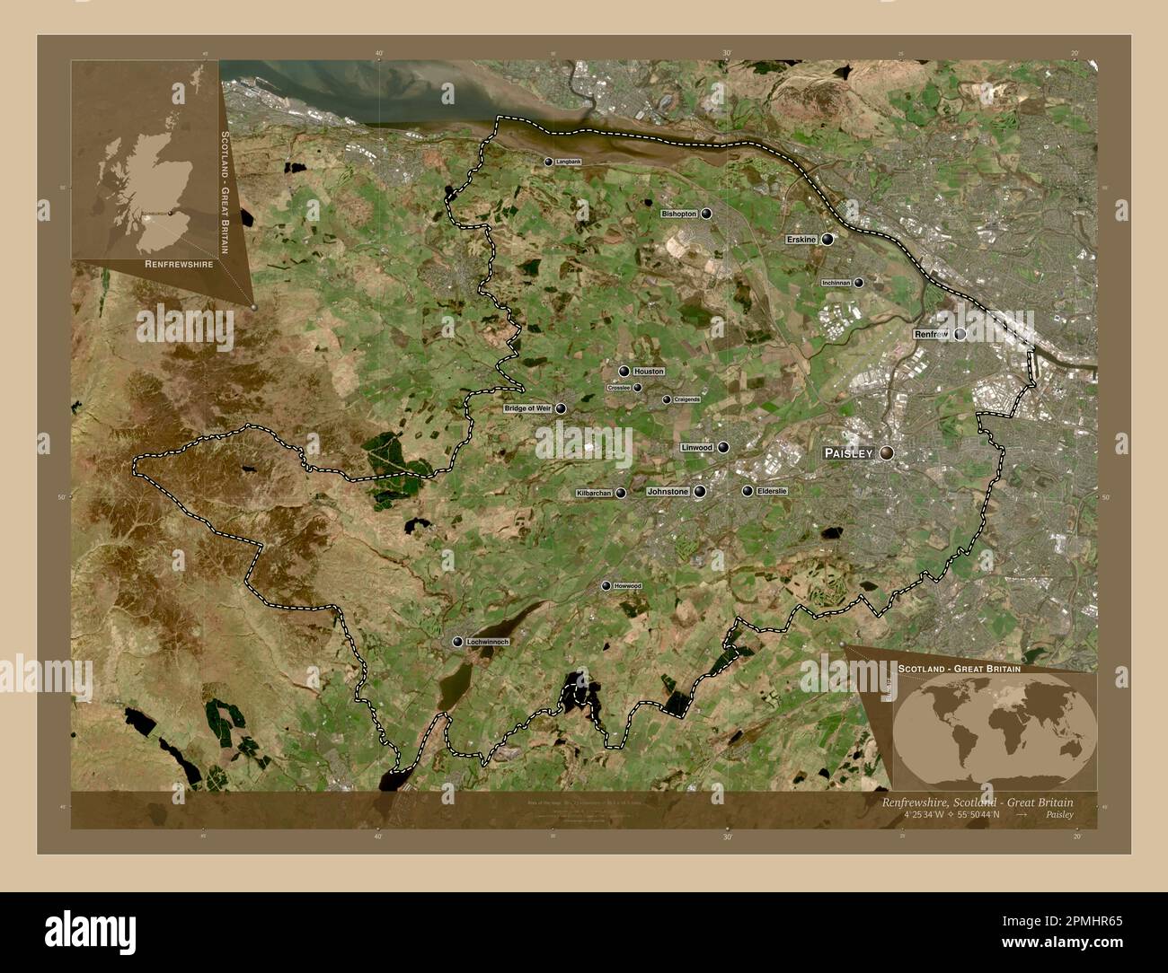 Renfrewshire, region of Scotland - Great Britain. Low resolution ...