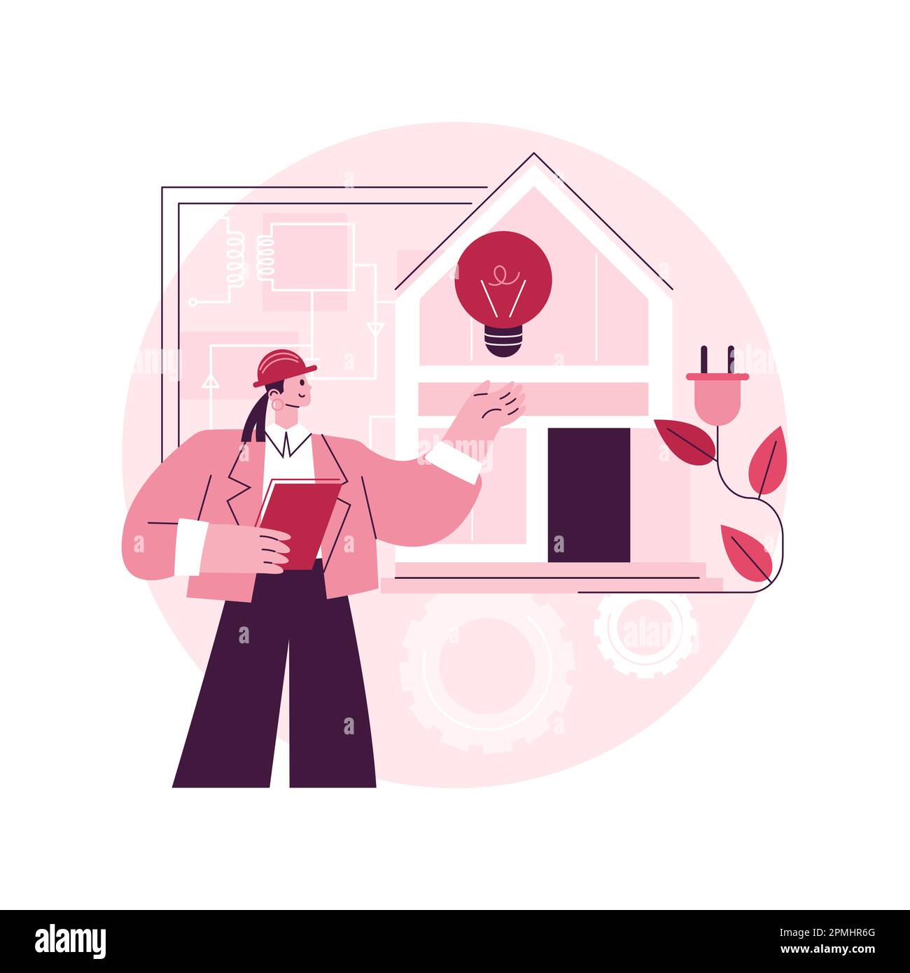Residential electrical construction abstract concept vector ...