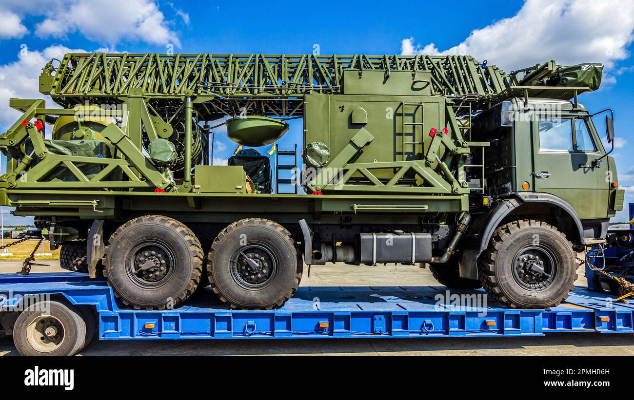Mobile three-coordinate radar station of the Russian Army at the ...