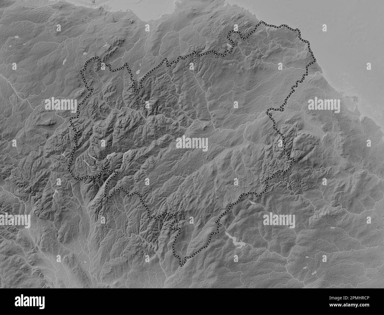 Scottish Borders, region of Scotland - Great Britain. Grayscale ...