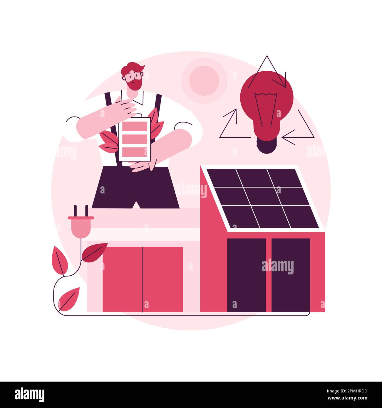 Energy-plus house abstract concept vector illustration. Zero-energy ...