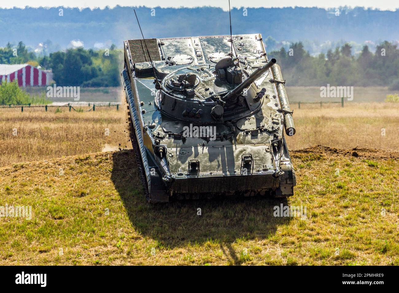 Armored tracked infantry fighting vehicle BMP-3 of the Russian Army at demonstration ...