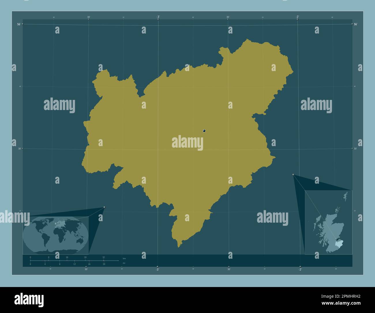 Scottish Borders, region of Scotland - Great Britain. Solid color shape ...