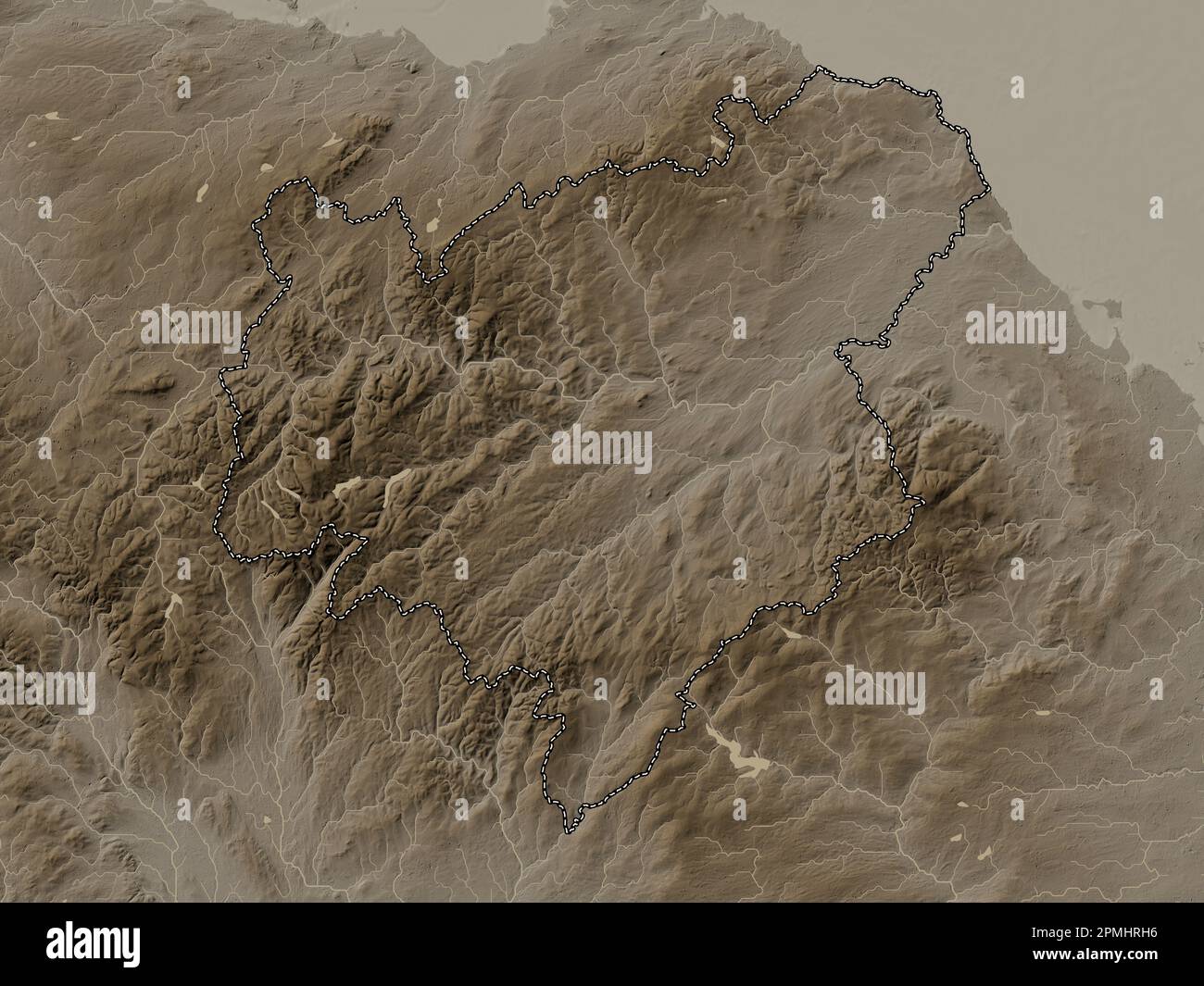 Scottish Borders, region of Scotland - Great Britain. Elevation map ...