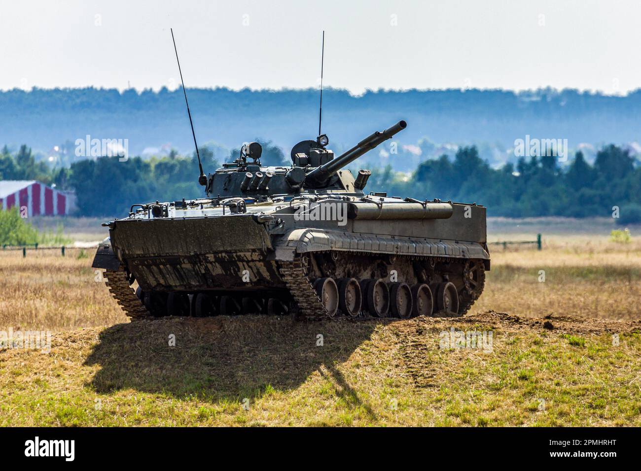 Armored tracked infantry fighting vehicle BMP-3 of the Russian Army at demonstration ...