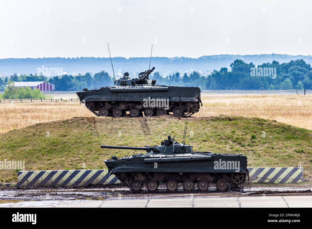 Armored tracked infantry fighting vehicle BMP-3 of the Russian Army at demonstration ...