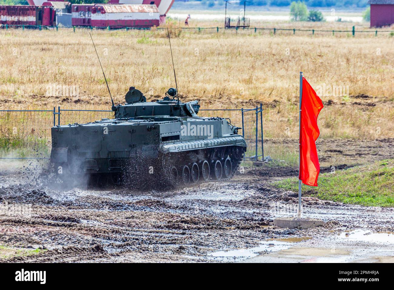 Armored tracked infantry fighting vehicle BMP-3 of the Russian Army at demonstration ...