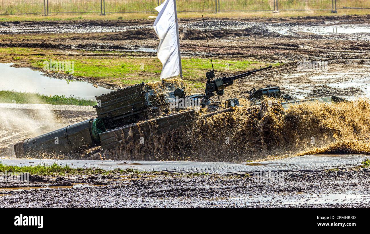Armored repair and recovery vehicle BREM-1 of the Russian Army at ...