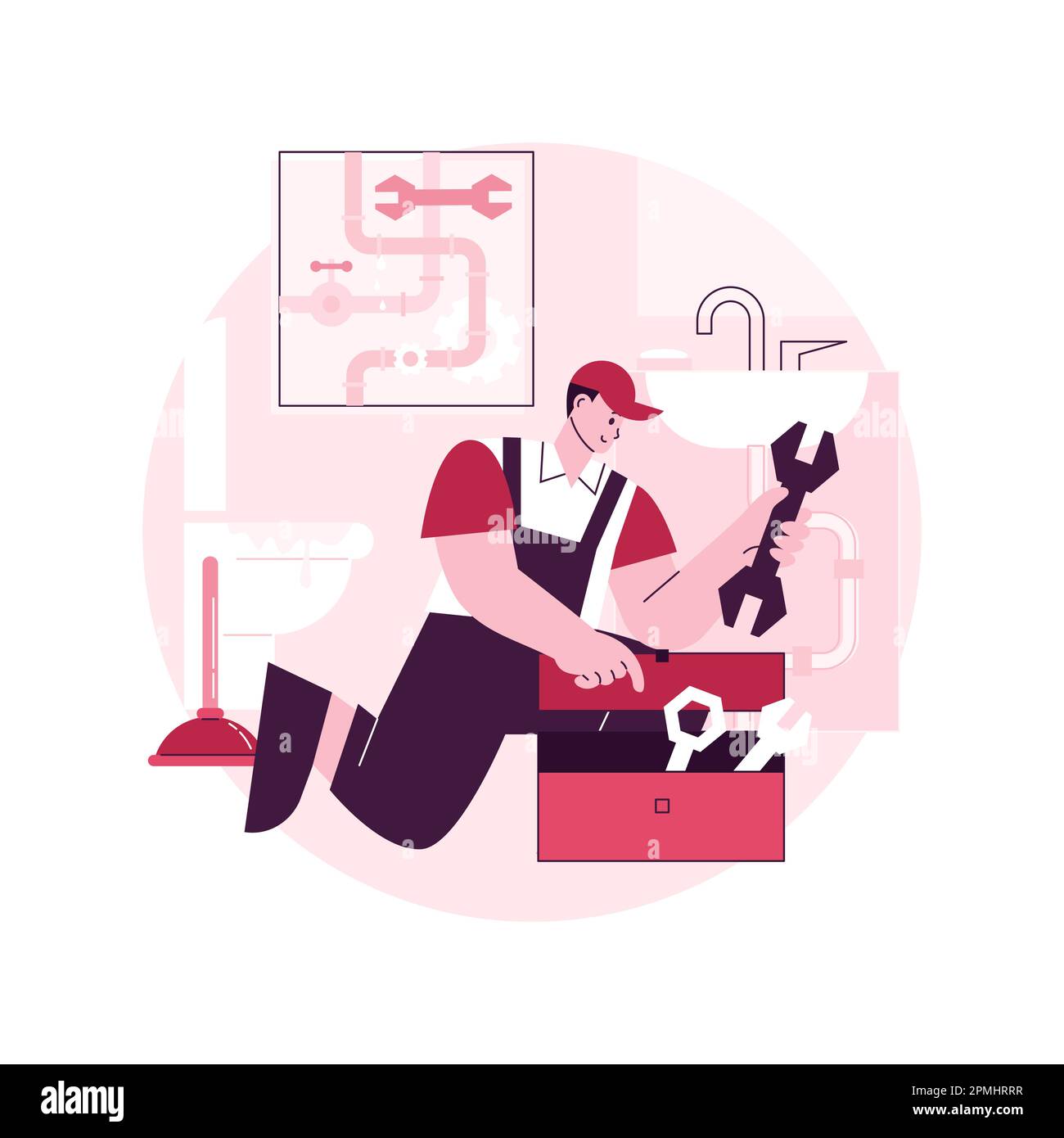Plumber services abstract concept vector illustration. Full service ...