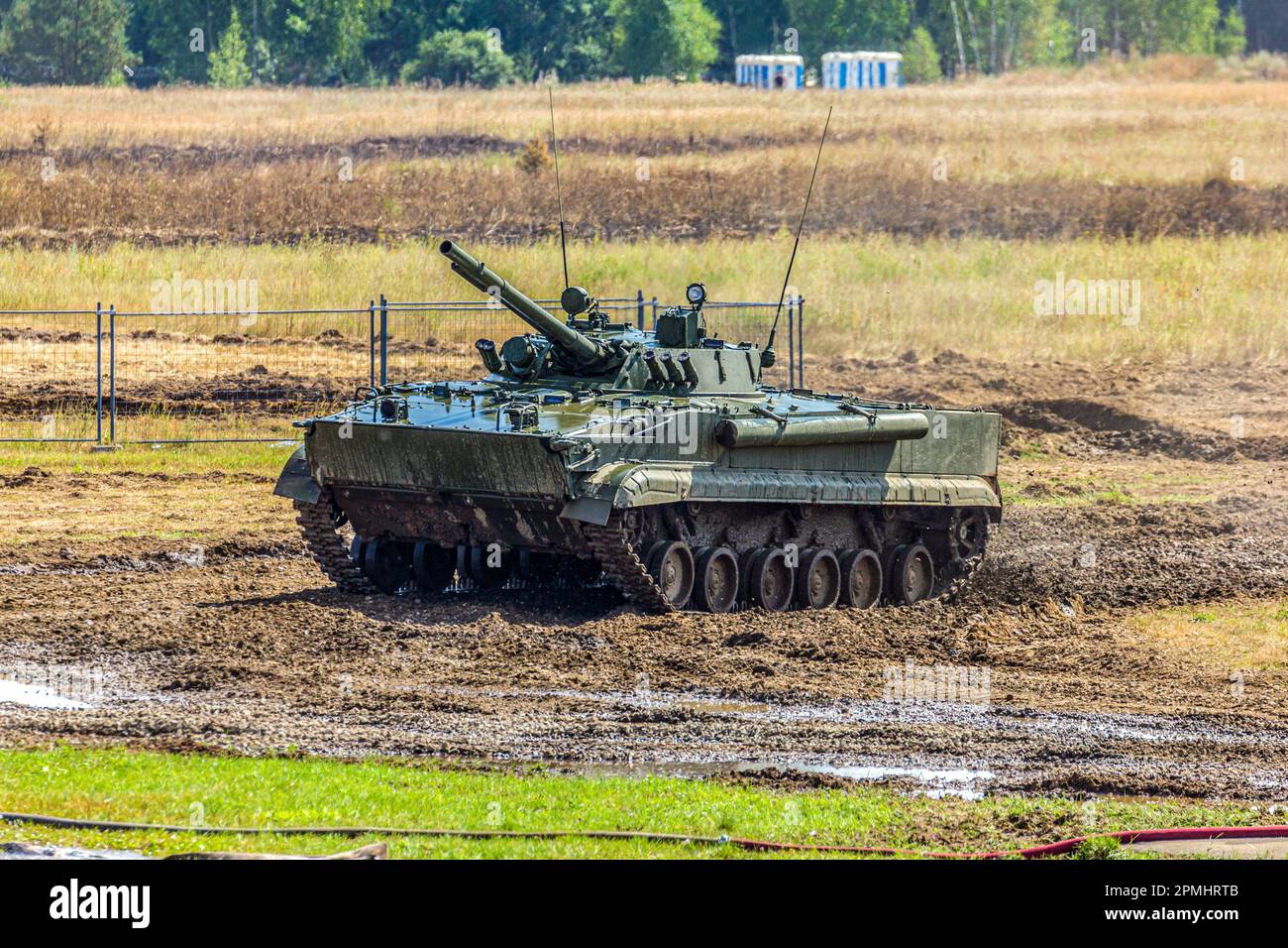 Armored tracked infantry fighting vehicle BMP-3 of the Russian Army at demonstration ...