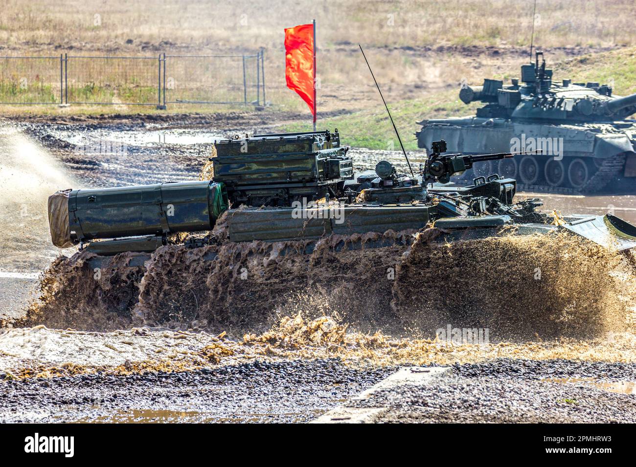 Armored repair and recovery vehicle BREM-1 of the Russian Army at ...